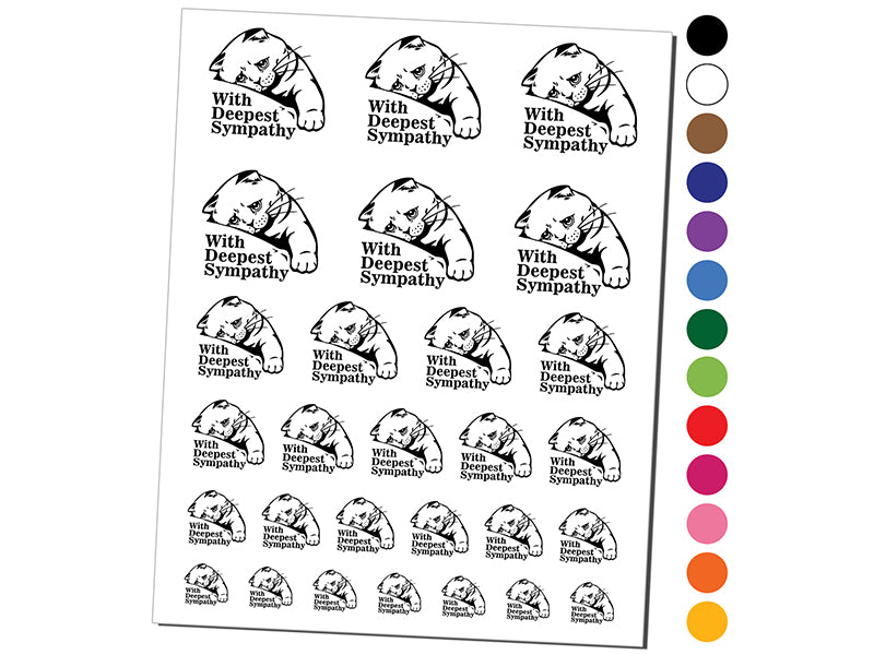 Sad Cat With Deepest Sympathy Temporary Tattoo Water Resistant Fake ...
