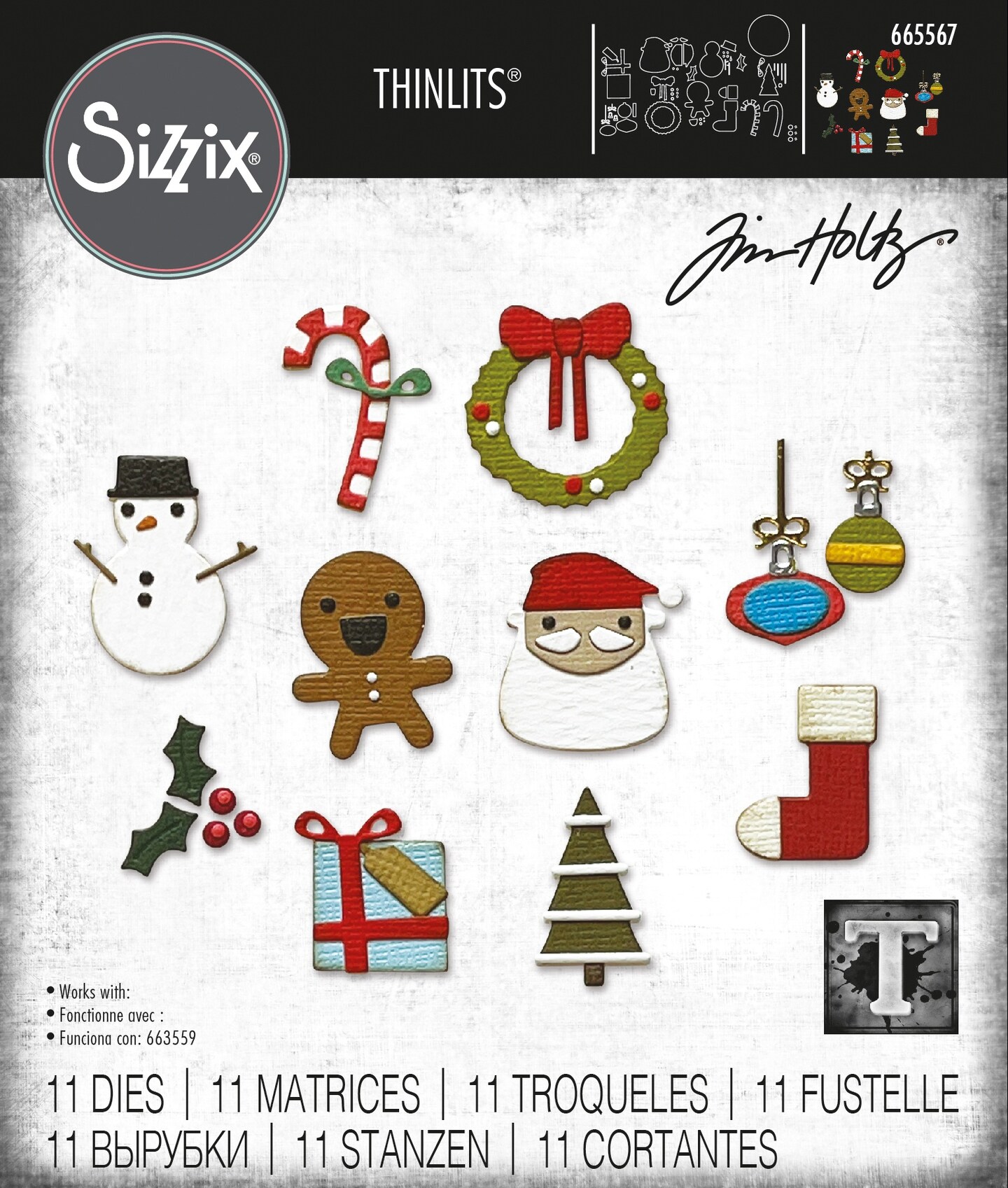 Sizzix Thinlits Dies By Tim Holtz 11/Pkg-Christmas Minis, Count: 1 ...