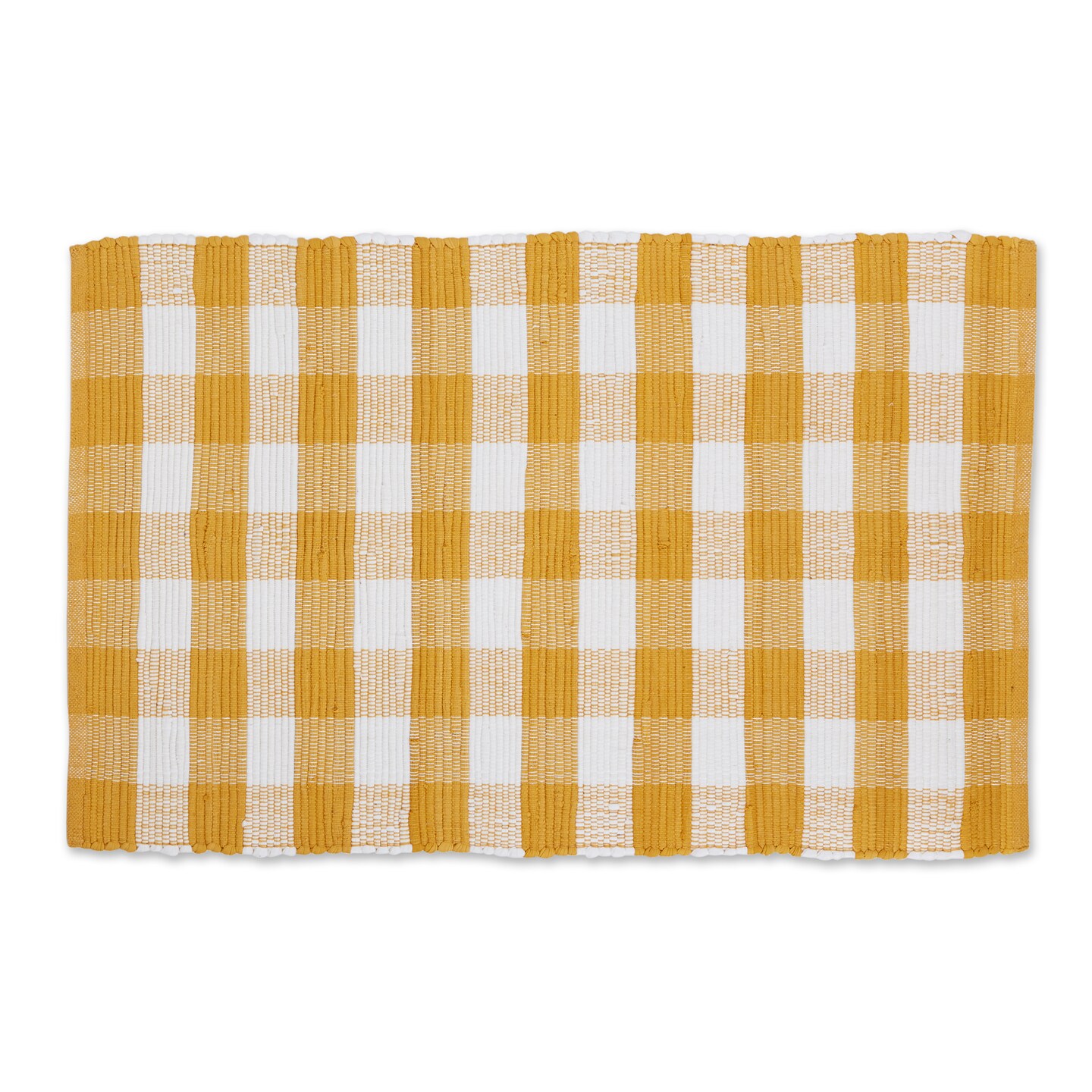 DII Honey Gold & White Buffalo Check Rag Rug 26x40 inch | Michaels