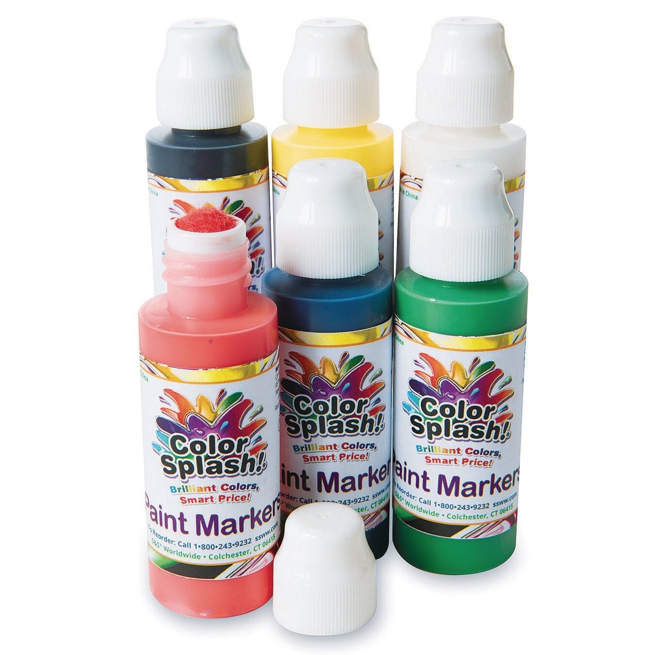 Color Splash!® Tempera Paint Marker Set - Primary Colors (Pack of 6 ...
