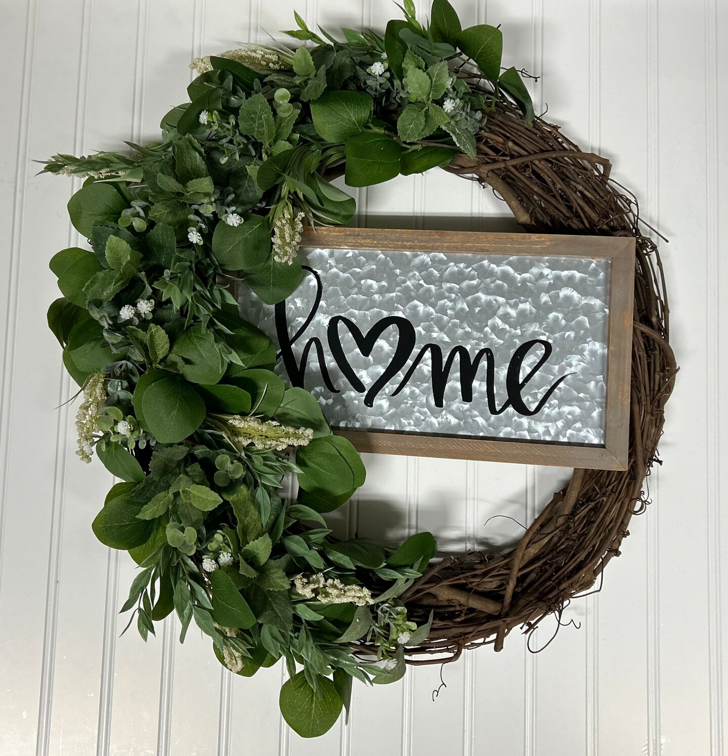 All Season Year Round Greenery Wreath for Front Door, Farmhouse ...