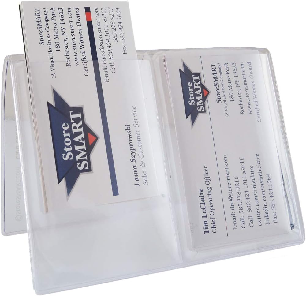 StoreSMART - Three Pocket Plastic Card Caddy – Card & Receipt Holder ...