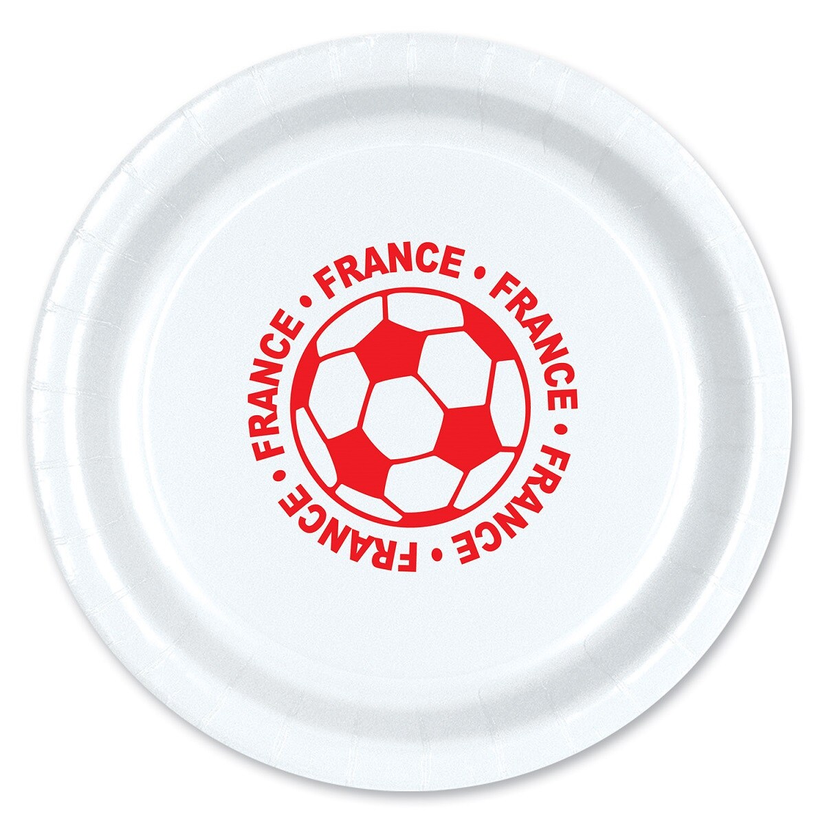 Beistle Club Pack of 96 Red and White "France" Soccer Ball Paper Party ...