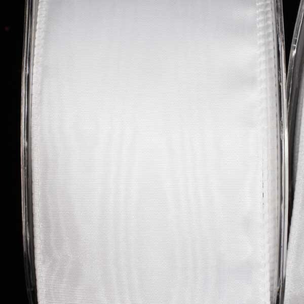 The Ribbon People White Solid Moire Wired Craft Ribbon 2.5" x 40 Yards ...