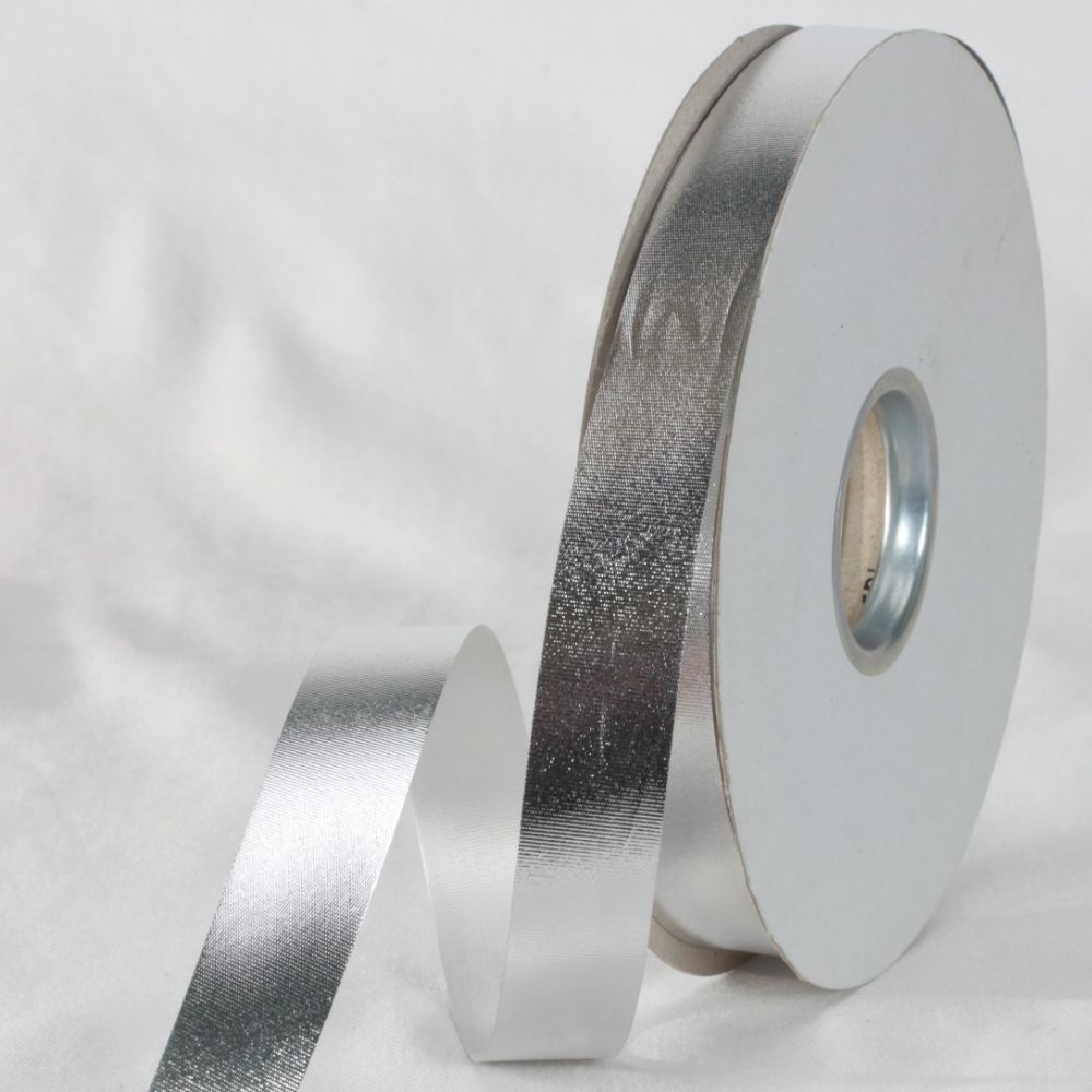 The Ribbon People Silver Colored Metallic Finish Ribbon 0.75" x 110 ...