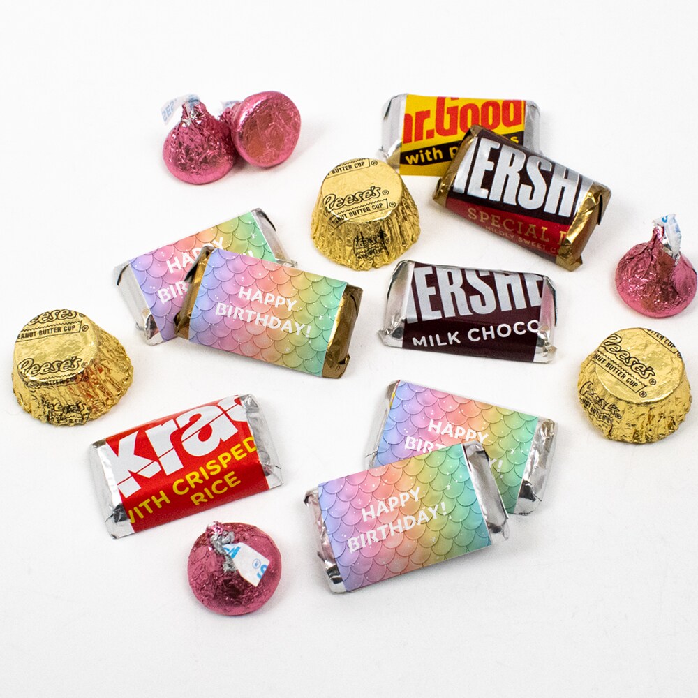 120 pcs Mermaid Kid's Birthday Candy Party Favors Hershey's Chocolate ...
