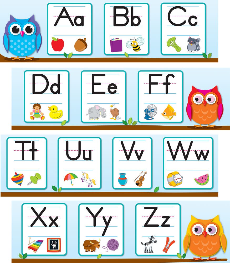 Carson Dellosa Colorful Owls Alphabet Bulletin Board Set | Michaels