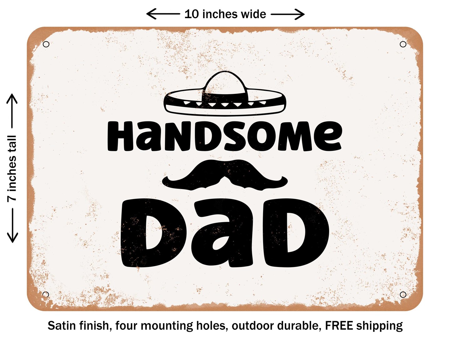 DECORATIVE METAL SIGN - Handsome Dad - Vintage Rusty Look | Michaels