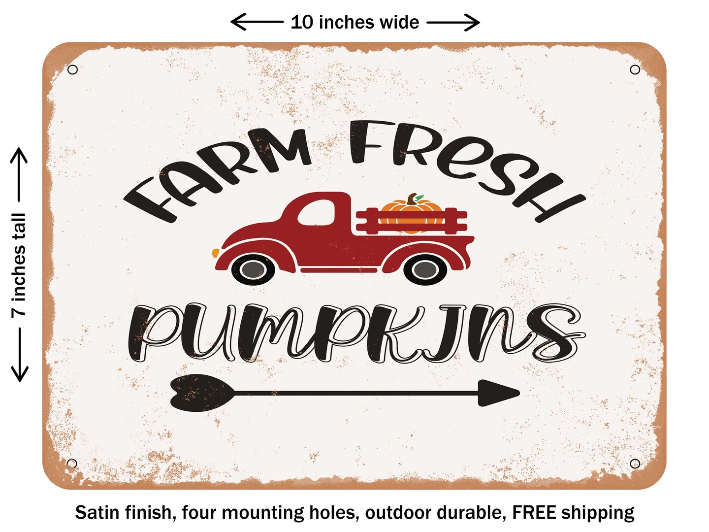 DECORATIVE METAL SIGN - Farm Fresh Pumpkins - 5 - Vintage Rusty Look ...