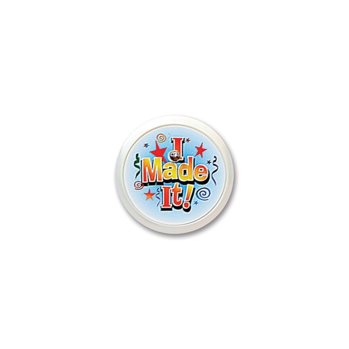 Beistle Pack of 6 Multicolored "I Made It!" Decorative Blinking Buttons ...