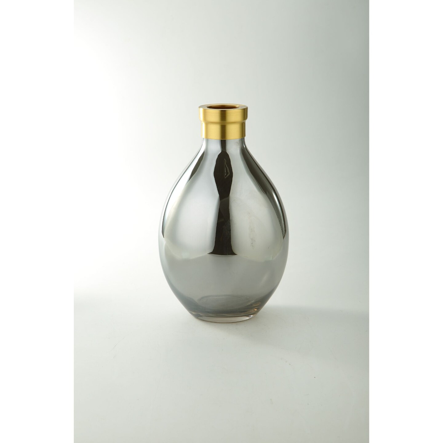 CC Home Furnishings 12" Clear and Gold Hand Blown Glass Tabletop Vase ...
