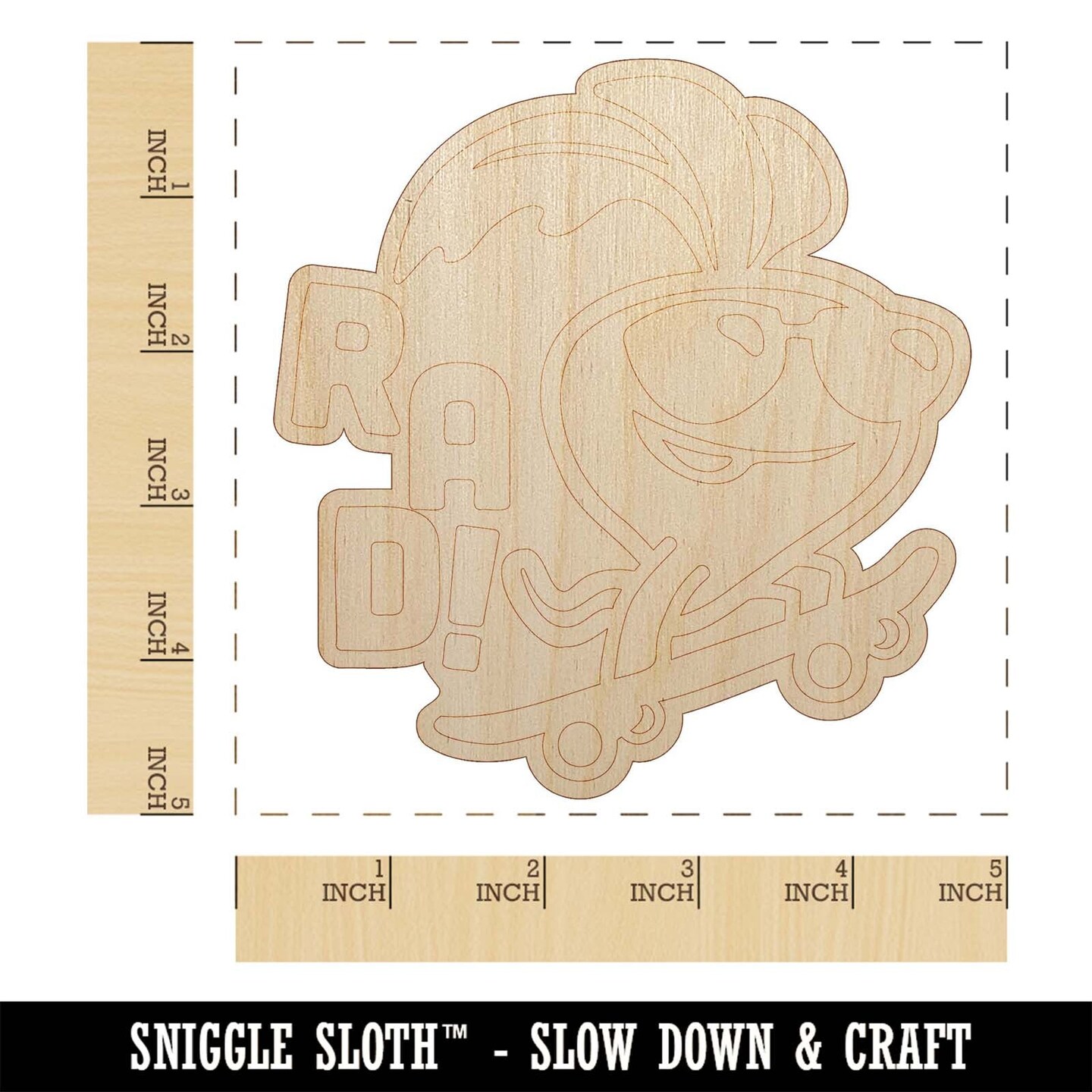 Totally Rad Radish on Skateboard Unfinished Wood Shape Piece Cutout for ...