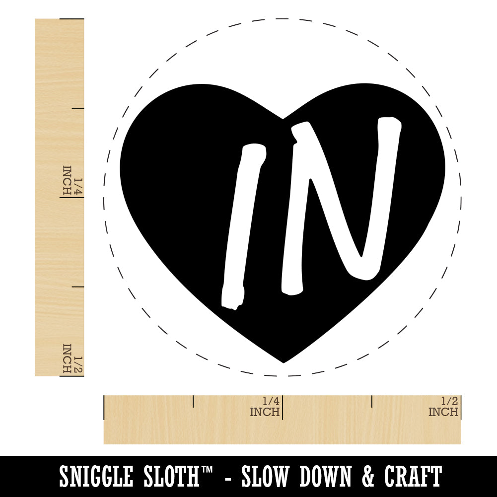 IN Indiana State in Heart Self-Inking Rubber Stamp for Stamping ...
