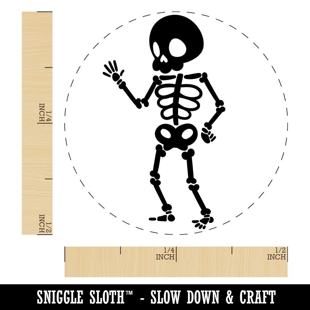Cute Skeleton Waving Self-Inking Rubber Stamp for Stamping Crafting ...