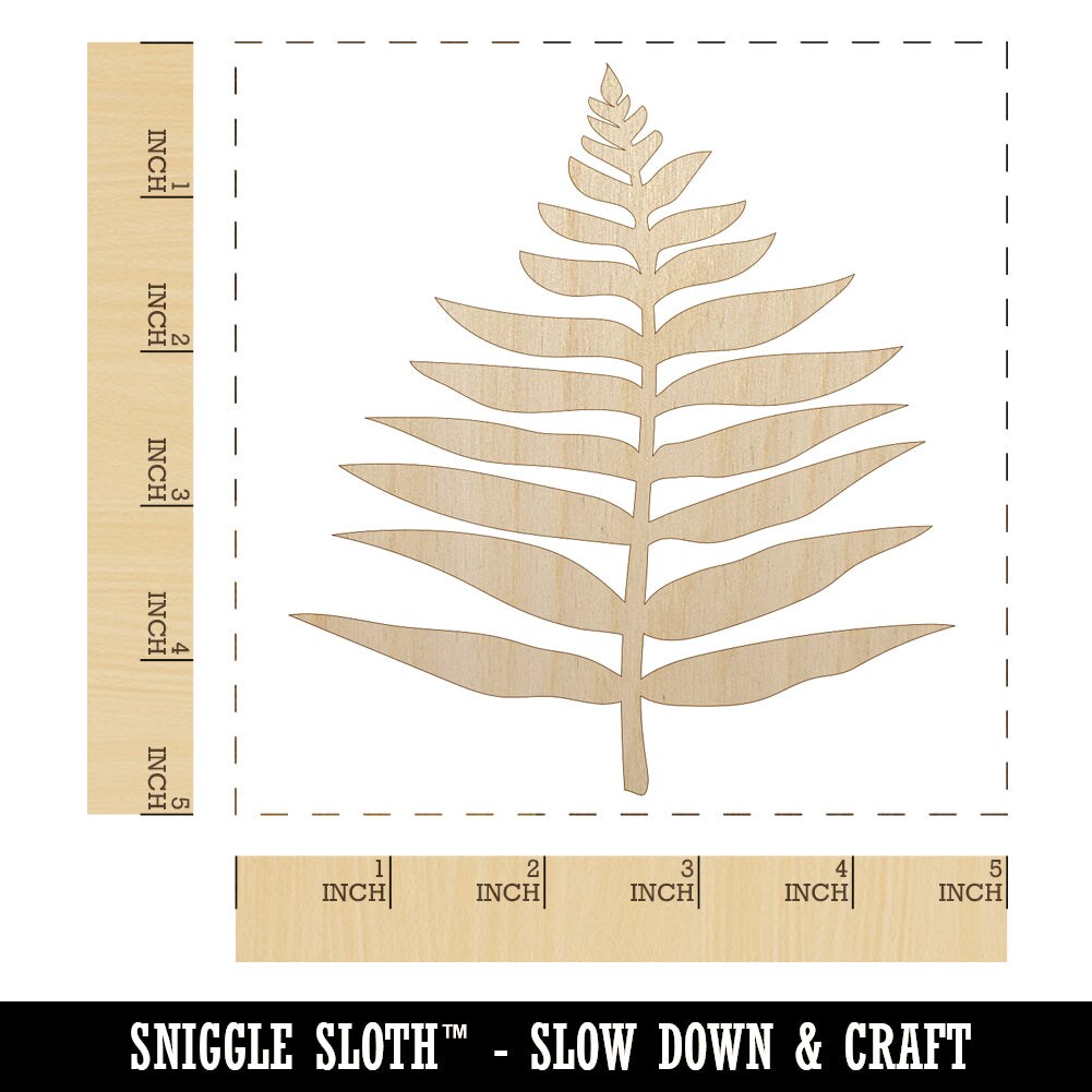 Fern Leaf Unfinished Wood Shape Piece Cutout for DIY Craft Projects ...