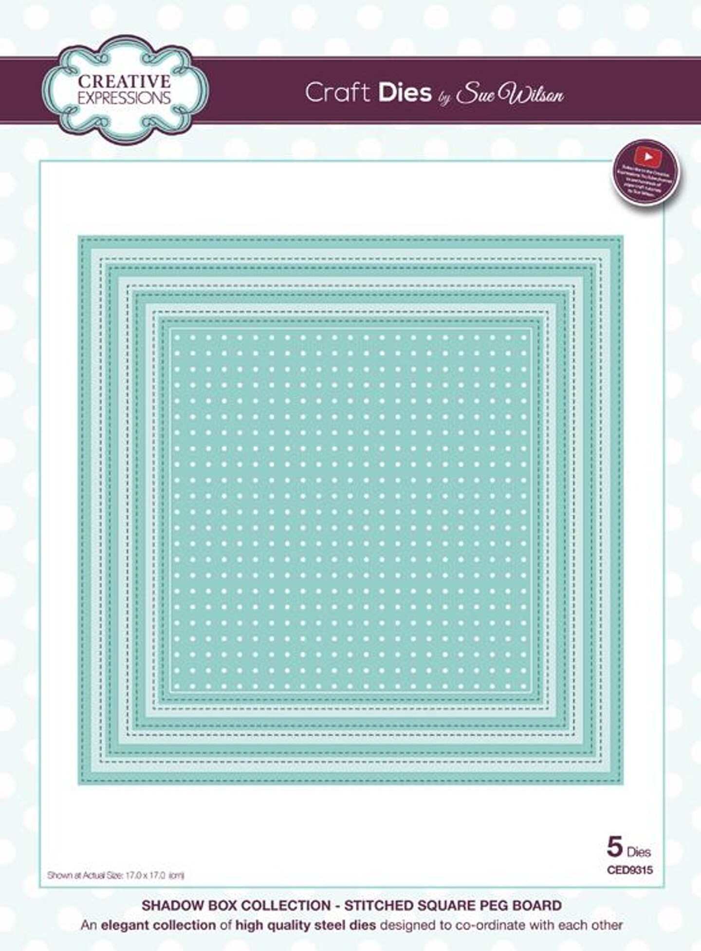 Creative Expressions Shadow Box Collection Stitched Square Peg Board ...