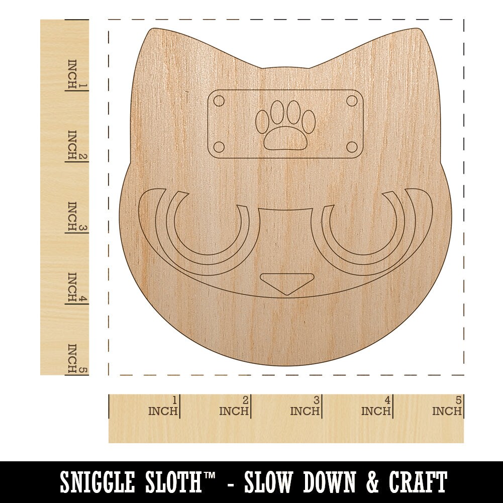 Ninja Cat Shinobi Neko Unfinished Wood Shape Piece Cutout for DIY Craft ...