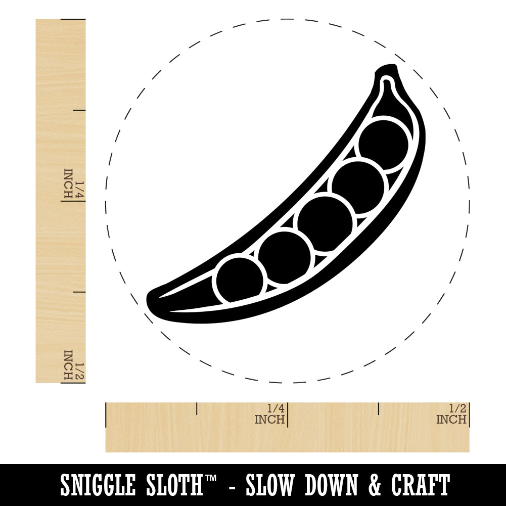 Pea Pod Peapod Vegetable Self-Inking Rubber Stamp for Stamping Crafting ...