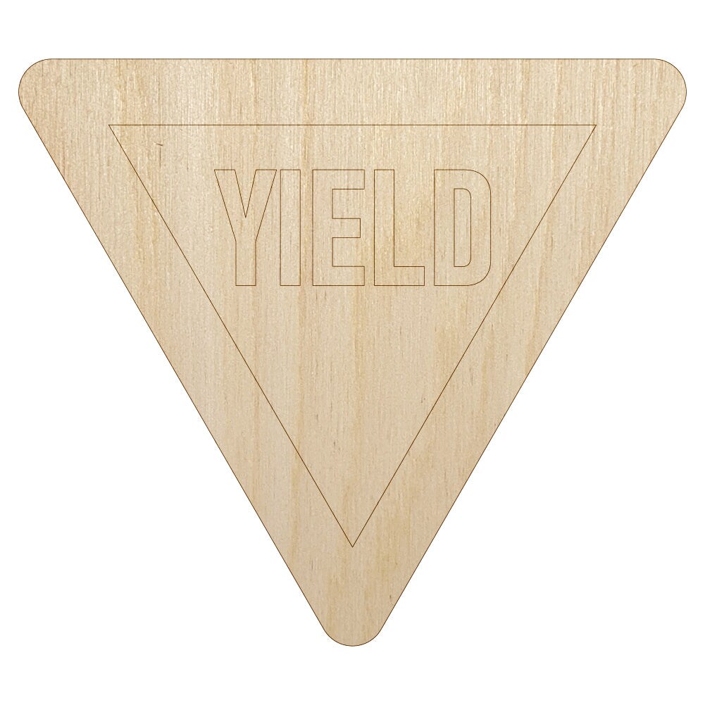 Yield Sign Unfinished Wood Shape Piece Cutout for DIY Craft Projects ...
