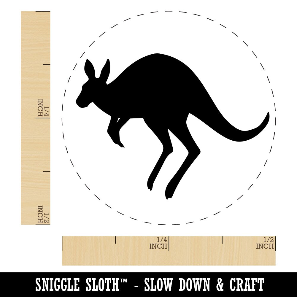 Leaping Red Kangaroo Silhouette Australian Marsupial Self-Inking Rubber ...