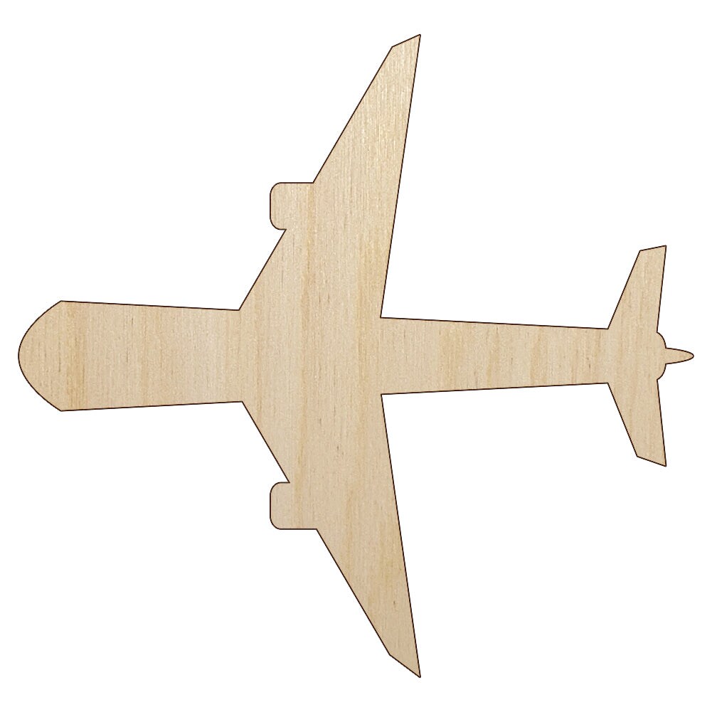 Airplane Solid Vacation Unfinished Wood Shape Piece Cutout for DIY ...