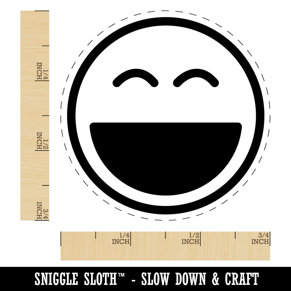 Laughing Happy Face Big Smile Mouth Emoticon Self-Inking Rubber Stamp ...