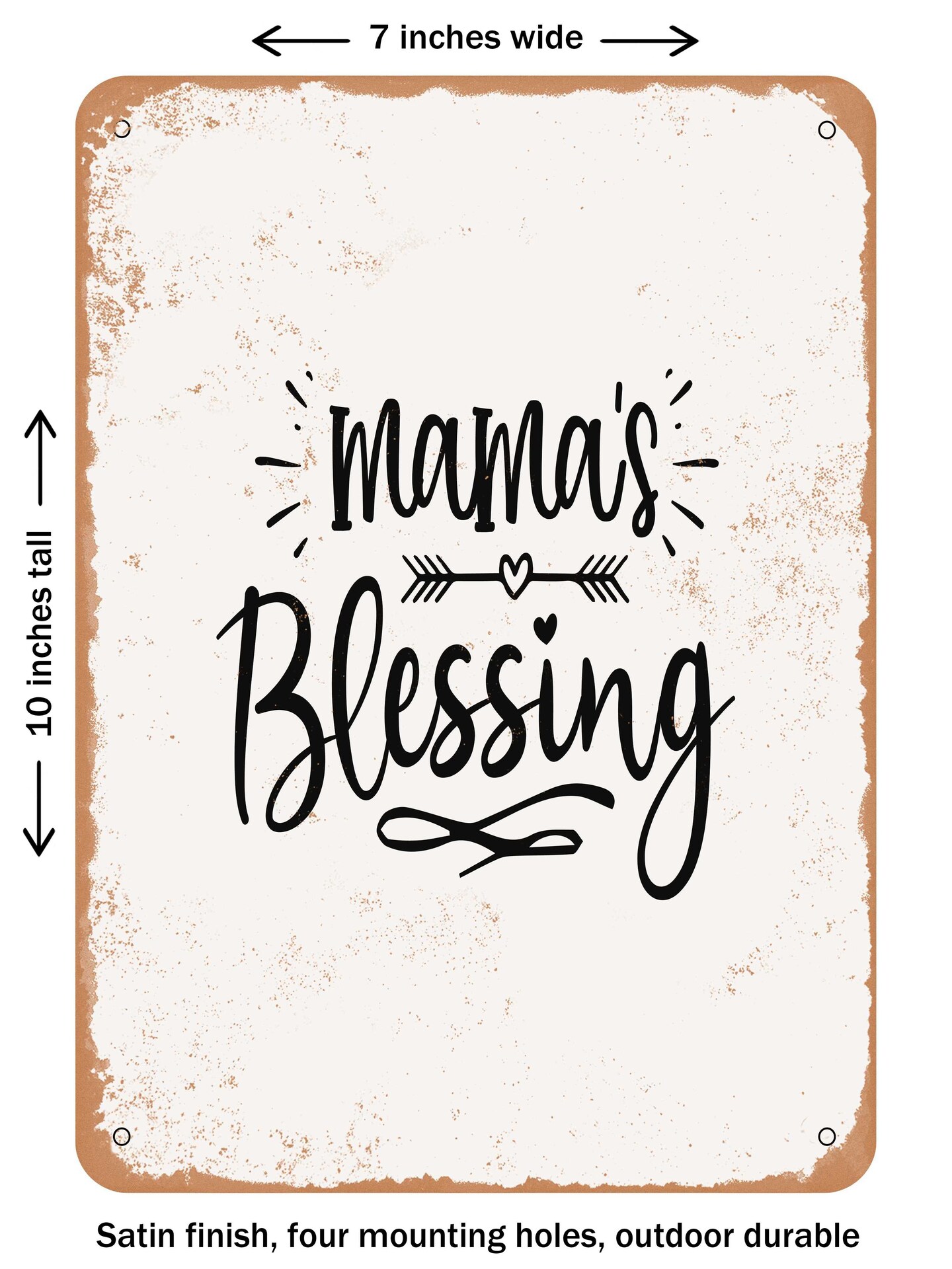 DECORATIVE METAL SIGN - Mamas Blessing - 8 - Vintage Rusty Look | Michaels