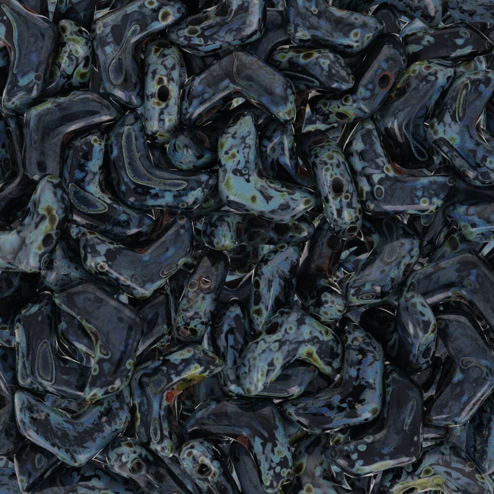 Vee Bead, 2 hole chevron, Jet Picasso, 25 pieces | Michaels