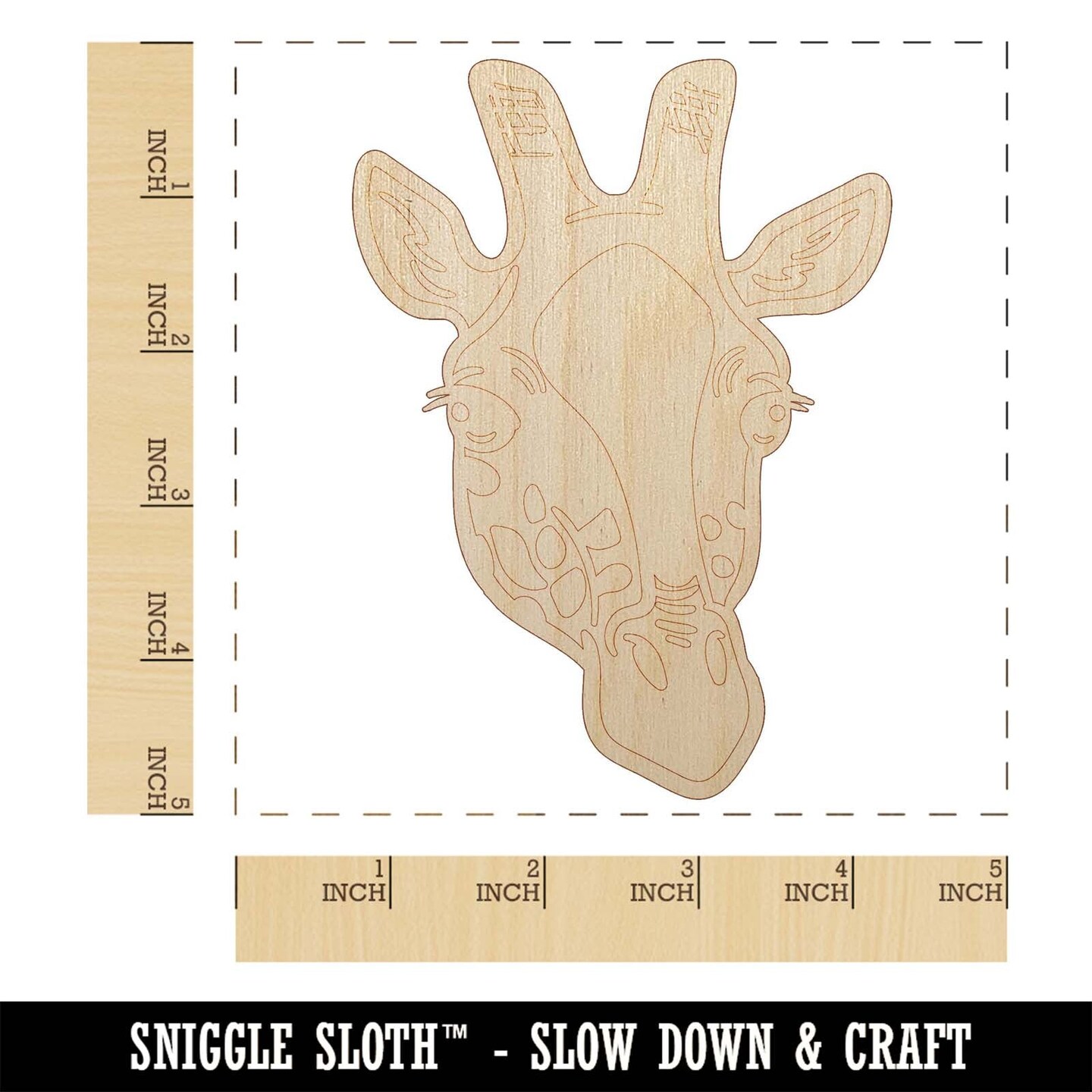 African Giraffe Head Unfinished Wood Shape Piece Cutout for DIY Craft ...