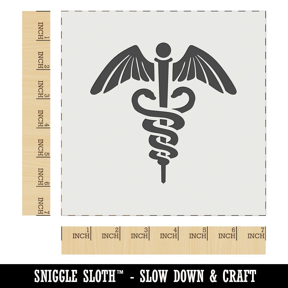 Caduceus Health Medical Symbol Wall Cookie DIY Craft Reusable Stencil ...