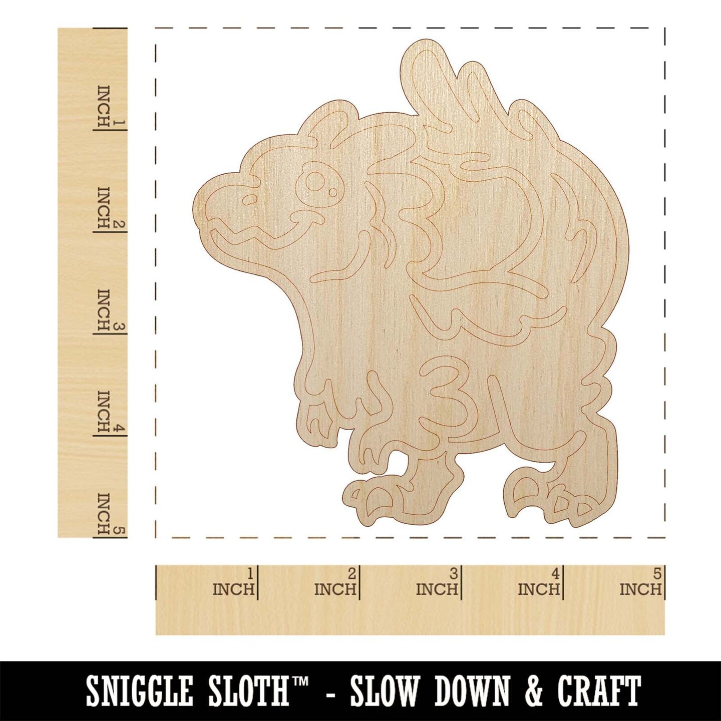 Chibi Raptor Feathered Velociraptor Dinosaur Unfinished Wood Shape ...