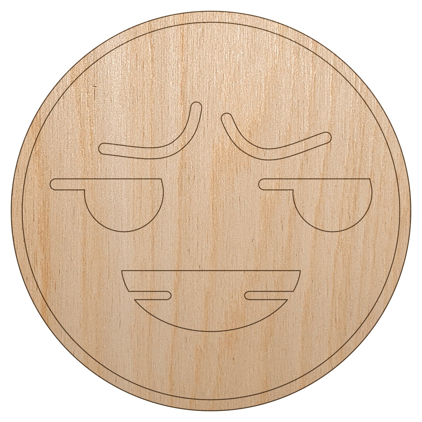Kawaii Cute Smug Smirk Smile Face Unfinished Wood Shape Piece Cutout ...