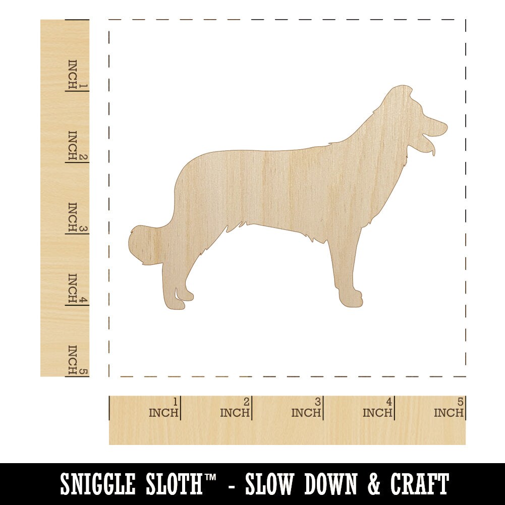 Border Collie Dog Solid Unfinished Wood Shape Piece Cutout for DIY ...