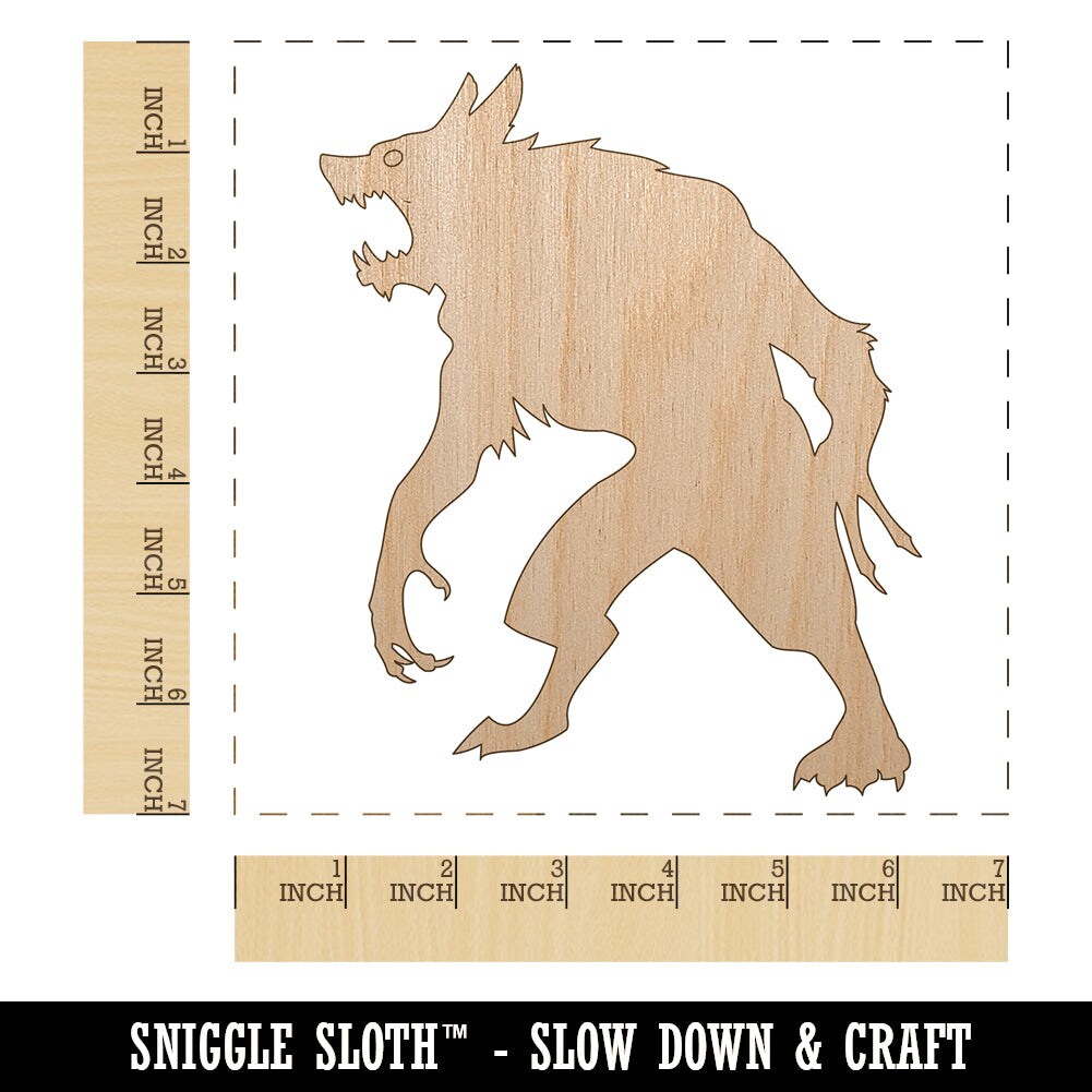 Ferocious Werewolf Monster Halloween Unfinished Wood Shape Piece Cutout ...