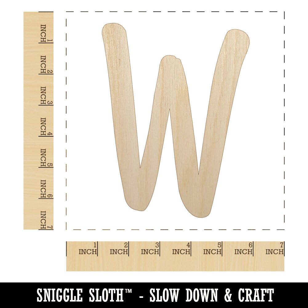 Letter W Uppercase Felt Marker Font Unfinished Wood Shape Piece Cutout ...