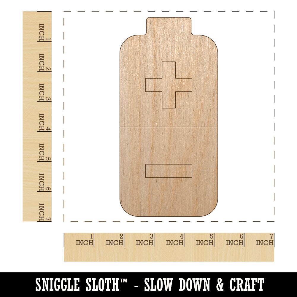 Battery Icon Unfinished Wood Shape Piece Cutout for DIY Craft Projects ...