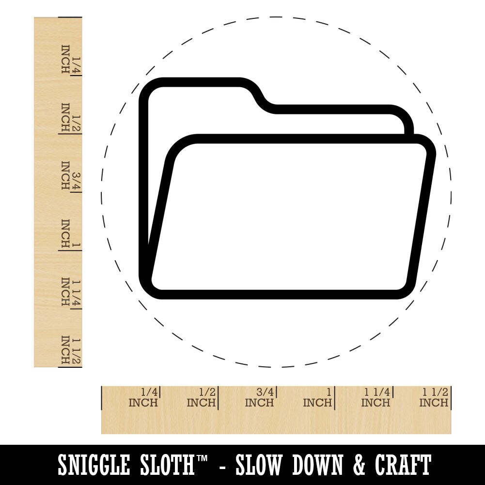 Open Empty Folder Icon Self-Inking Rubber Stamp for Stamping Crafting ...