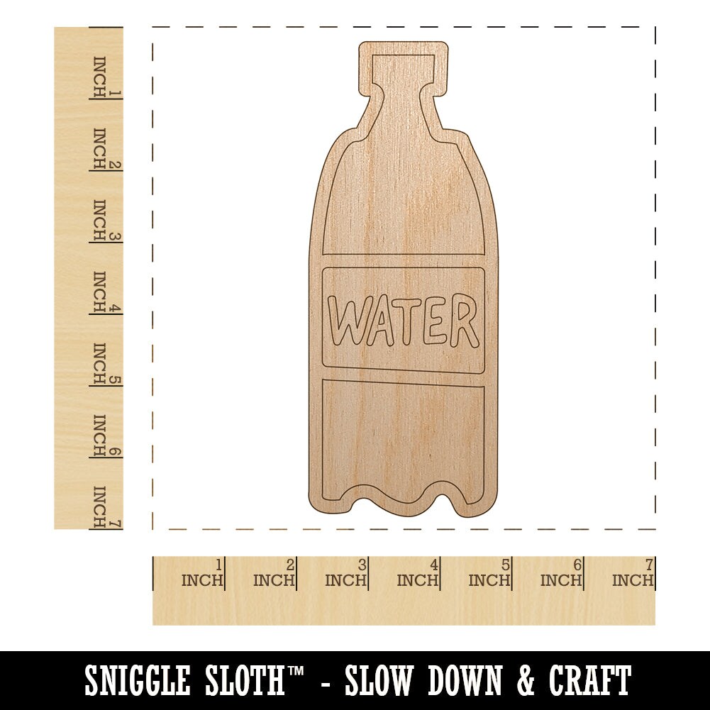 Water Bottle Doodle Unfinished Wood Shape Piece Cutout for DIY Craft ...