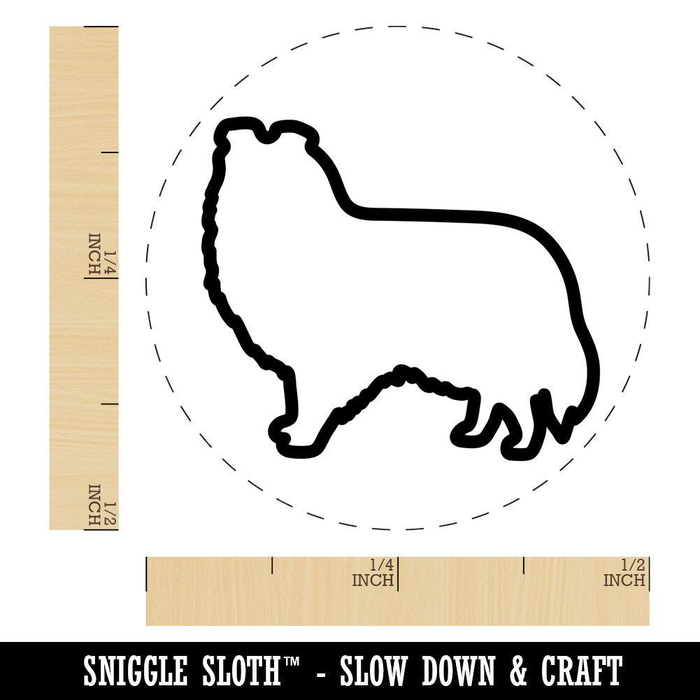 Shetland Sheepdog Sheltie Dog Outline Self-Inking Rubber Stamp for ...