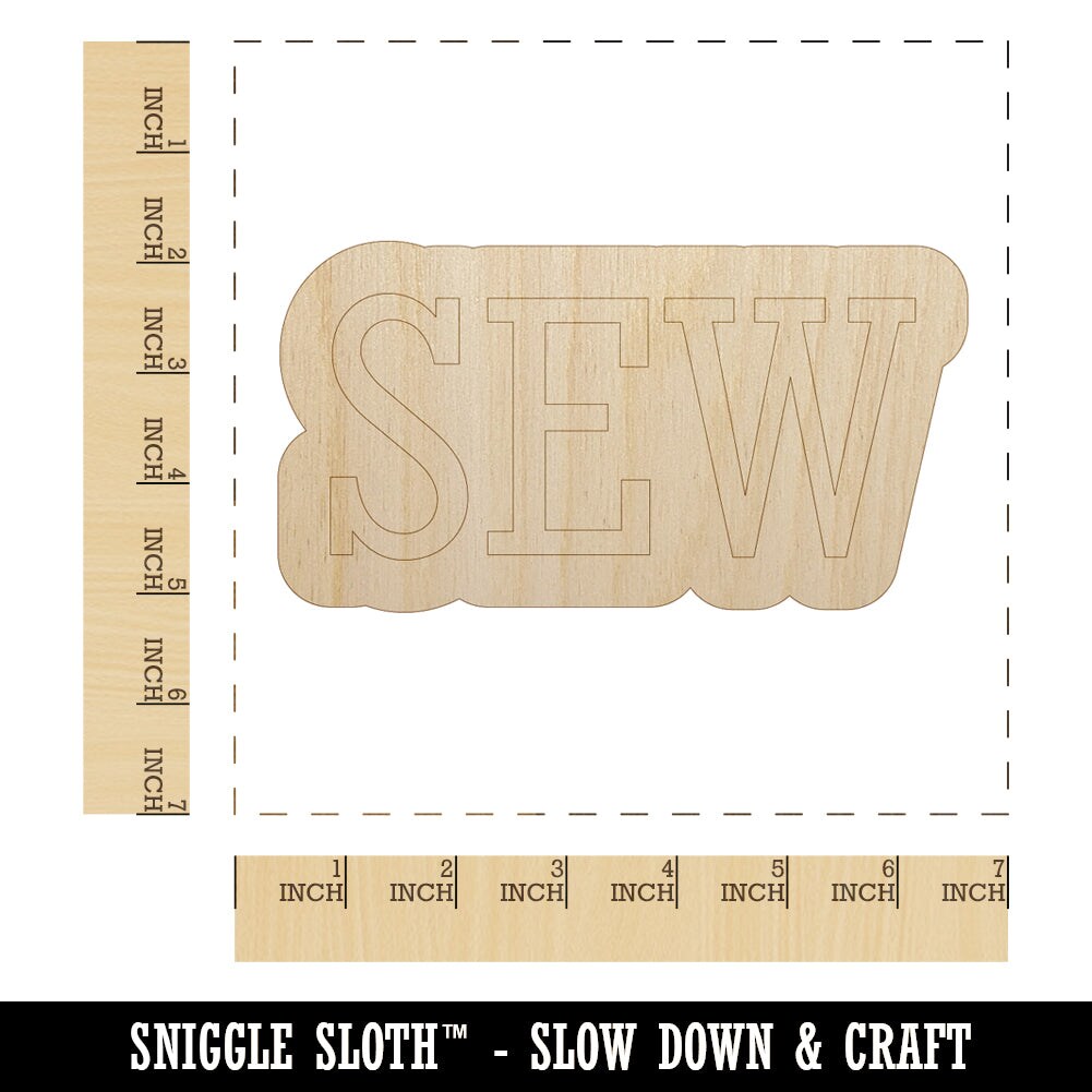 Sew Sewing Fun Text Unfinished Wood Shape Piece Cutout for DIY Craft ...