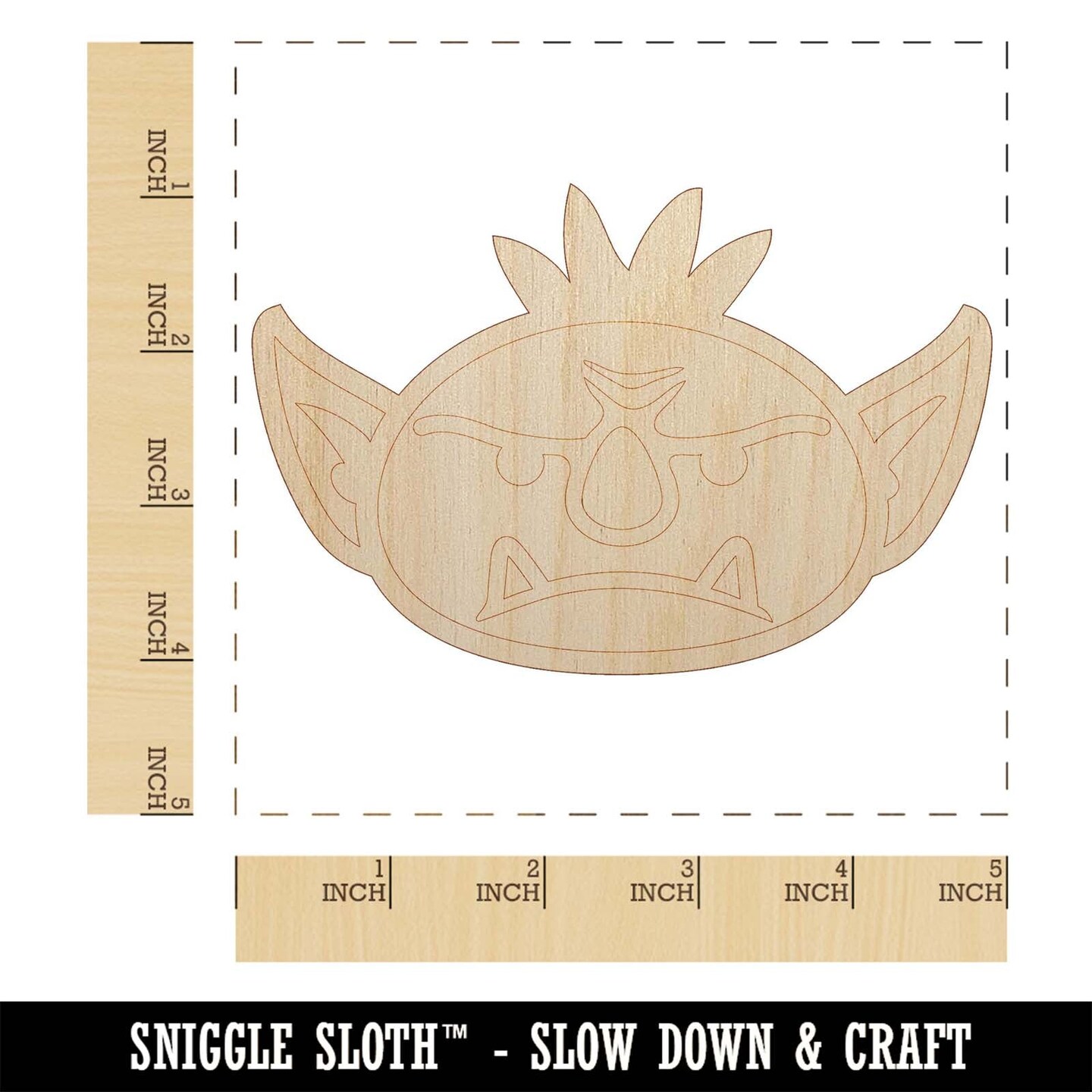 Goblin Male Character Face Unfinished Wood Shape Piece Cutout for DIY ...
