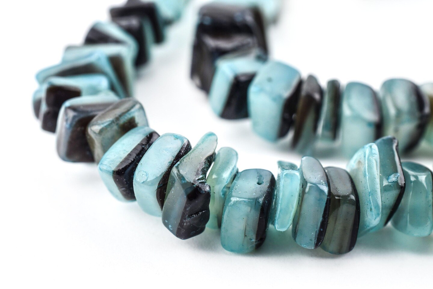 TheBeadChest Turquoise Square Cut Natural Shell Heishi Beads (8mm ...