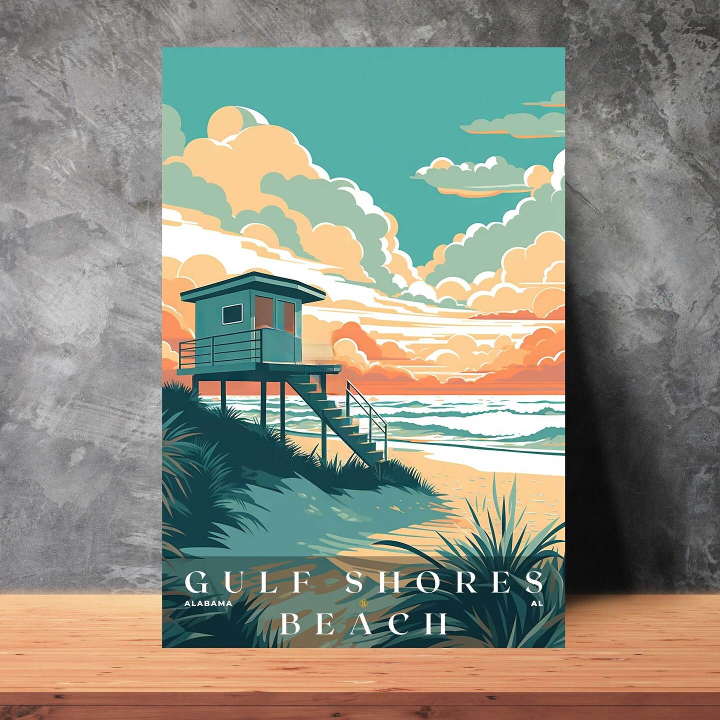 Gulf Shores Beach Poster, Travel Art, Office Poster, Home Decor ...
