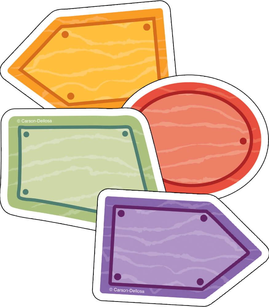 Carson Dellosa 36 Piece Colorful Wood Bulletin Board Cutouts Colorful