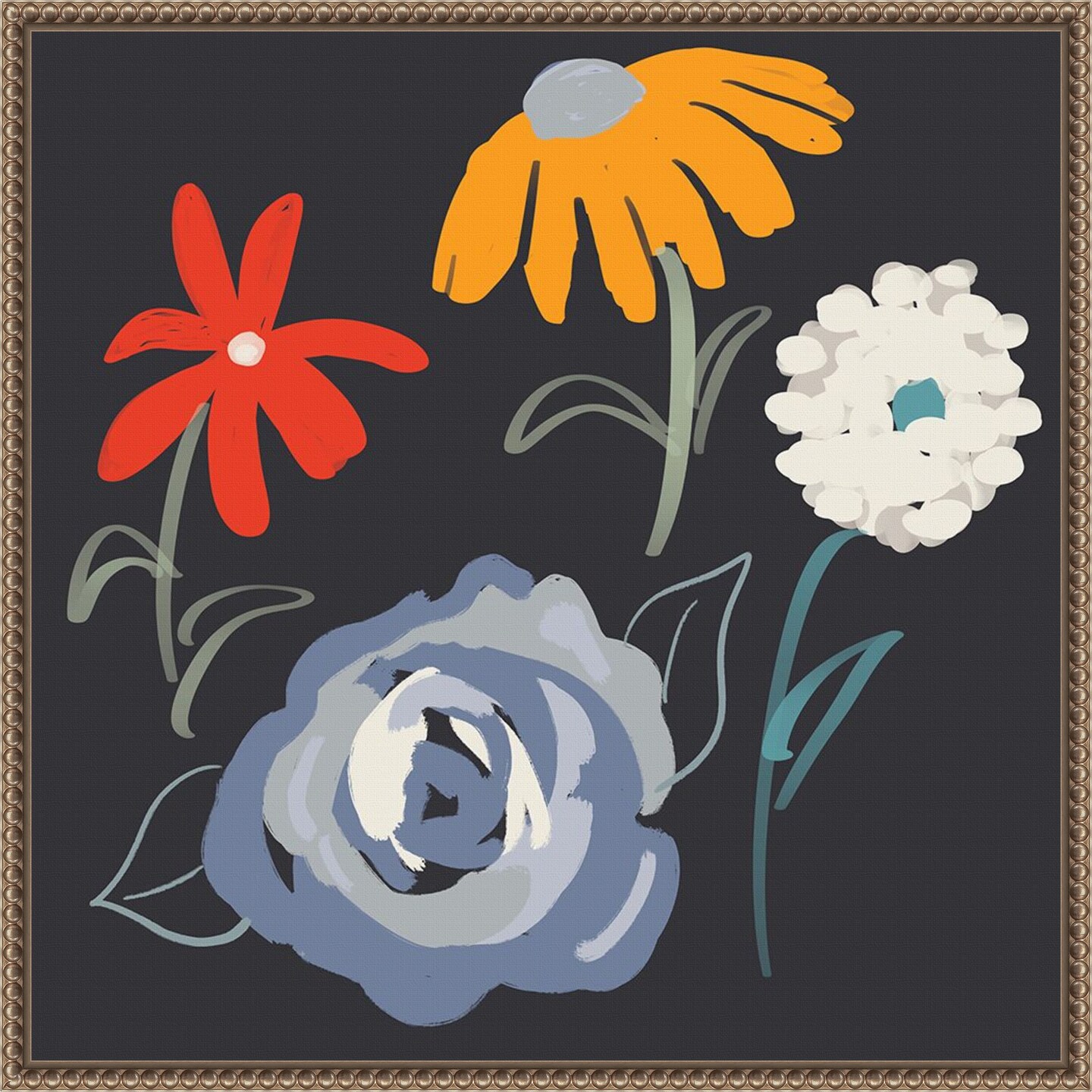 Fleurs at Night by Robin Maria Framed Canvas Wall Art | Michaels