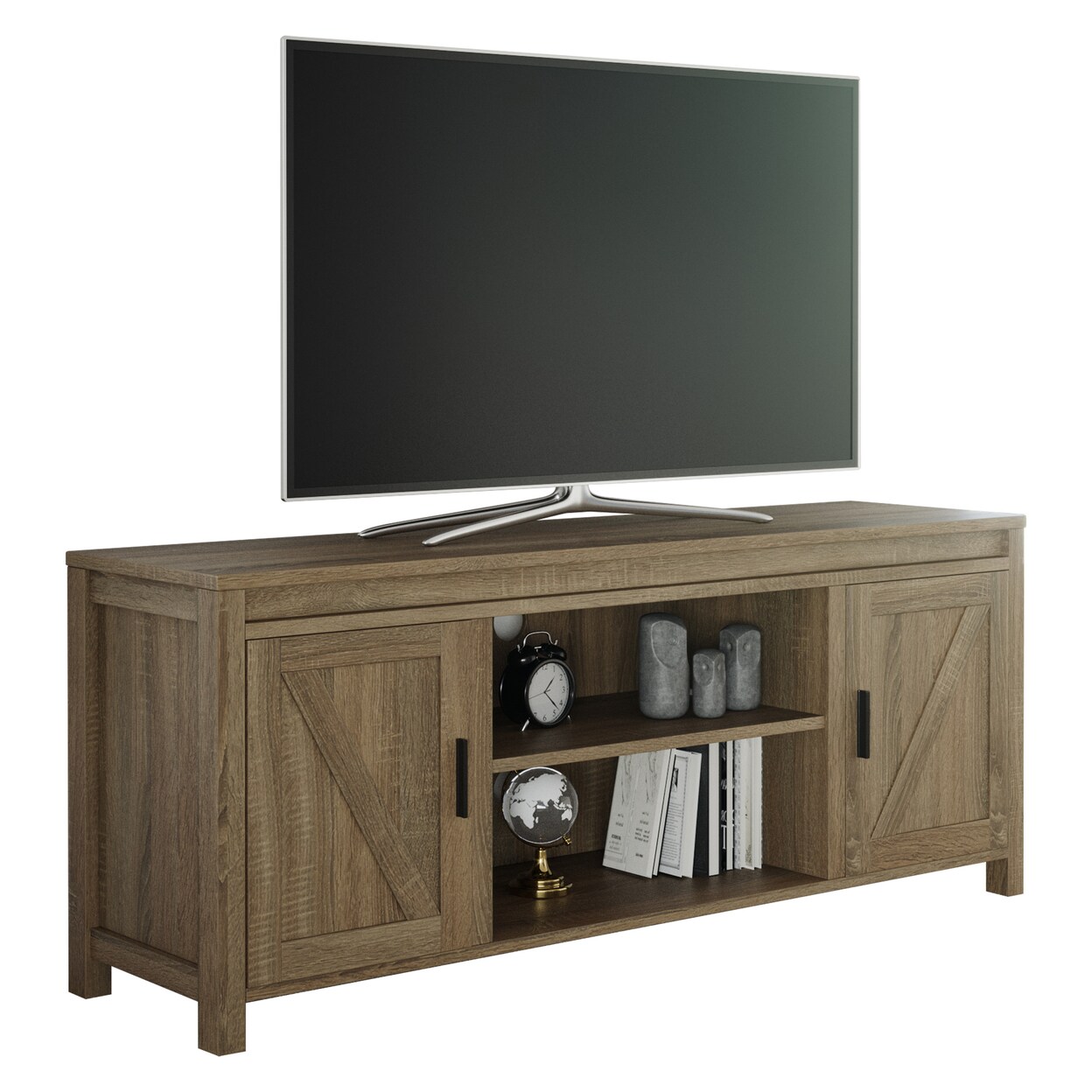 Lavish Home 65 inch TV Stand 2 Door Entertainment Center Adjustable ...