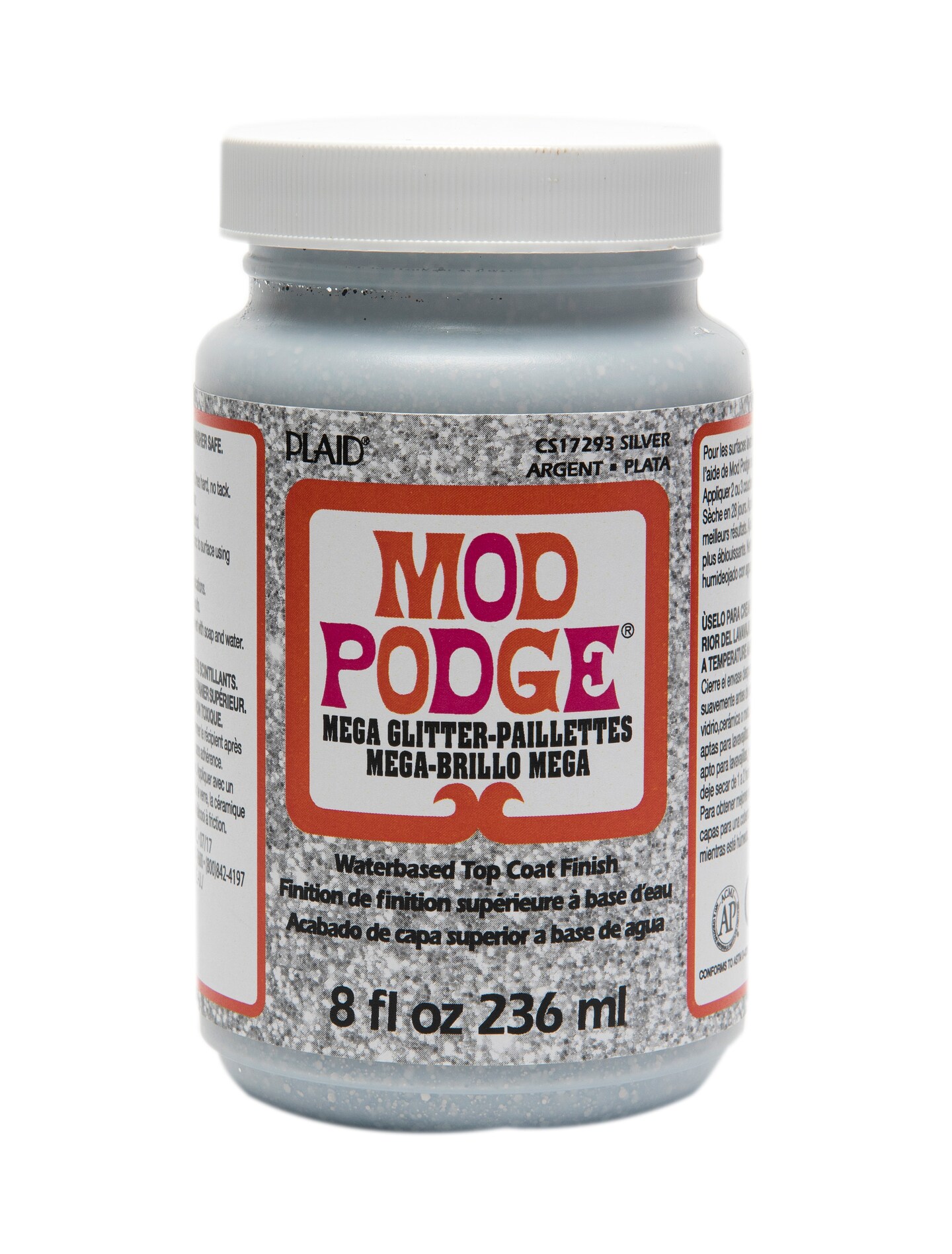 Plaid Mod Podge Mega Glitter, 8oz., Silver | Michaels