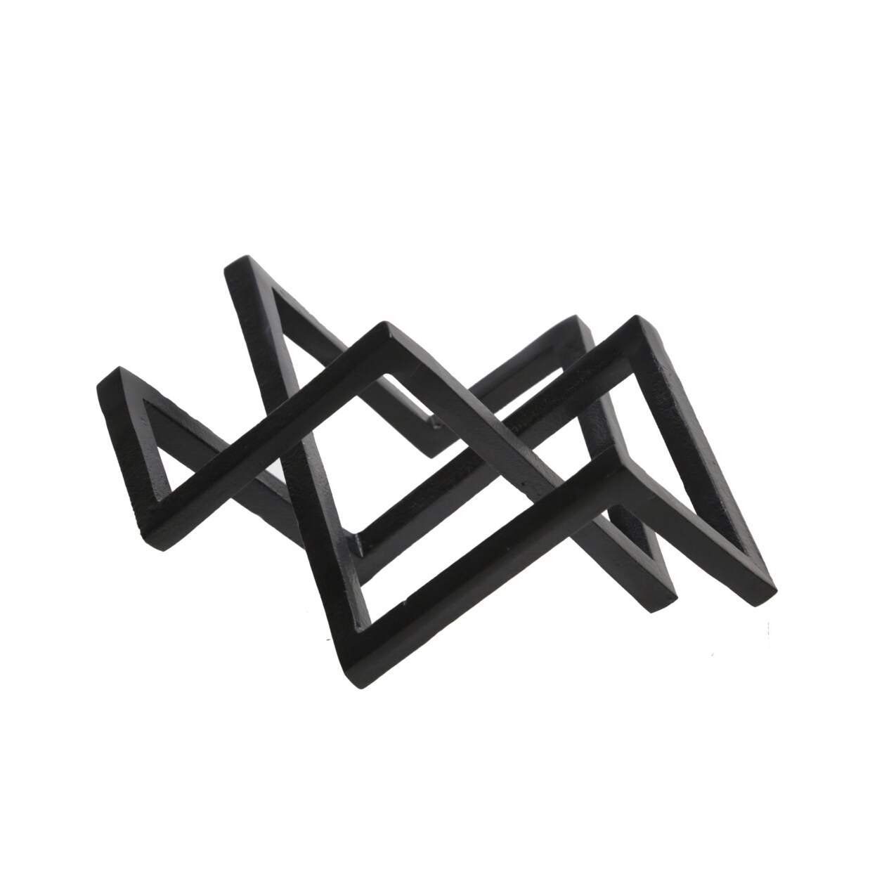 Saltoro Sherpi 15 Inches Metal Frame Geometric Accent Decor, Black ...