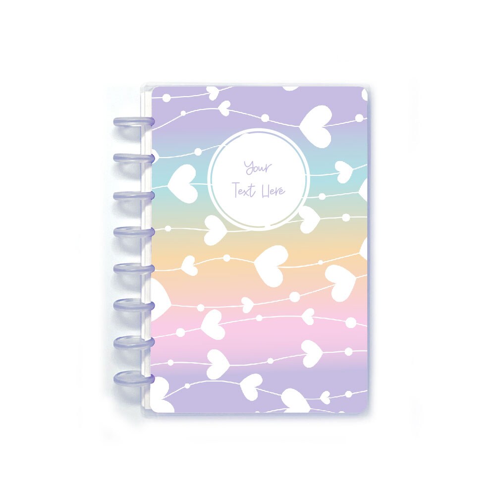 Pastel Hearts Personalized Discbound Notebook by Notebookily ...