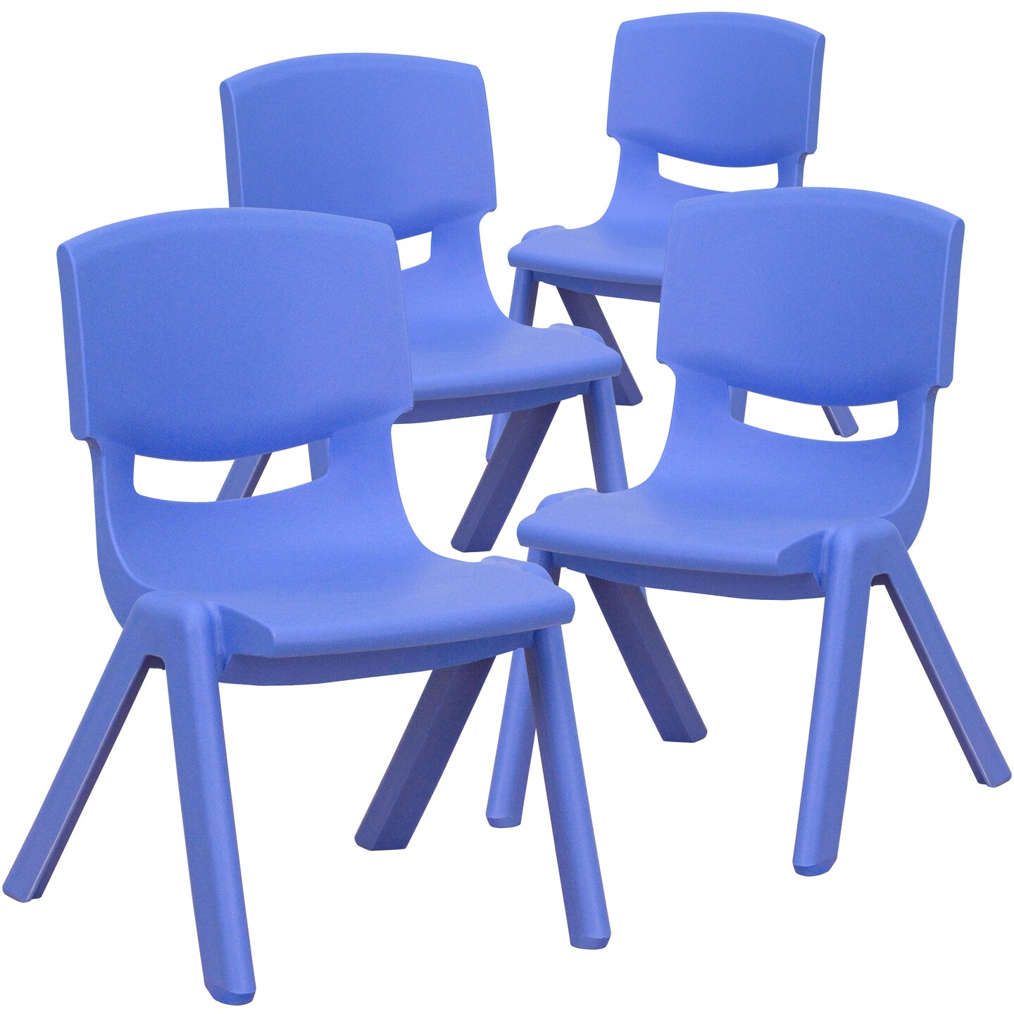 Emma and Oliver 4 Pack Plastic Stackable Pre-K/School Chairs with 10.5 ...